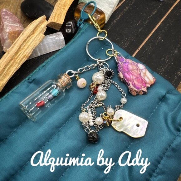 Alquimia | Accessories | Maximalist Bag Charms Necklace Boho Purple ...